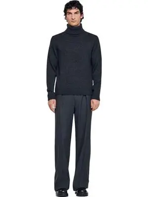 SANDRO Wool, Yak And Cashmere Turtleneck Sweater