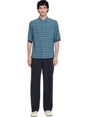 Sandro Rope Print Shirt - Navy Blue