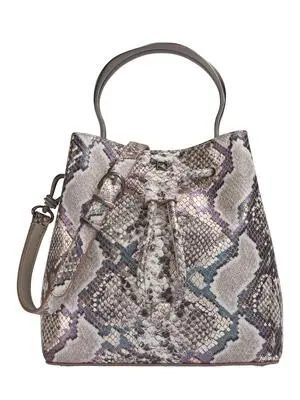 Donna Karan New York Leather Bucket Bag With Crossbody Strap - Python