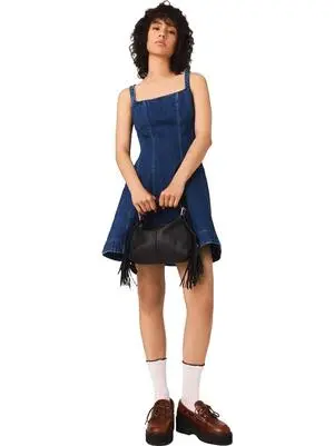 Maje Mini Denim Dress - Denim Blue