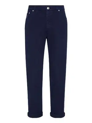 Brunello Cucinelli Traditional Fit Denim Trousers - Navy Blue