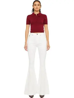 KANCAN High-rise Super Flare Jeans - White