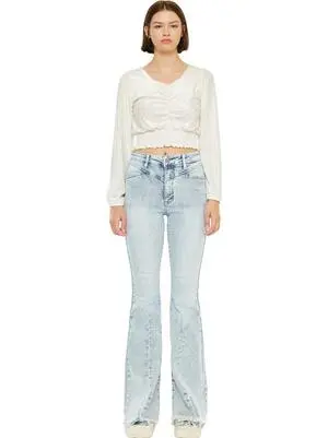 KANCAN Ashton High Rise Flare Jeans Light Wash
