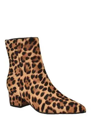 Nine West Maribu Leopard Print Calf Hair Bootie - Dark Natural