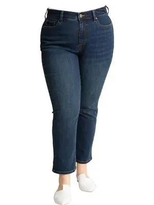 SLINK JEANS High Waist Ankle Straight Leg Jeans - Clara