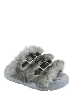 ZIGI Faux Fur Platform Sandal - Blue
