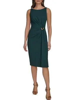 Donna Karan New York Ruched Crepe Sheath Dress - Hudson