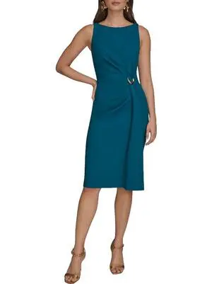 Donna Karan New York Ruched Crepe Sheath Dress - Midnight