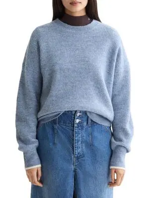 Scotch & Soda Relaxed Fit Crewneck Sweater - Faded Denim Melange