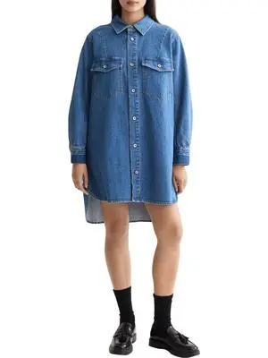 Scotch & Soda Long Sleeve Washed Denim Mini Shirt Dress - Art From The Heart