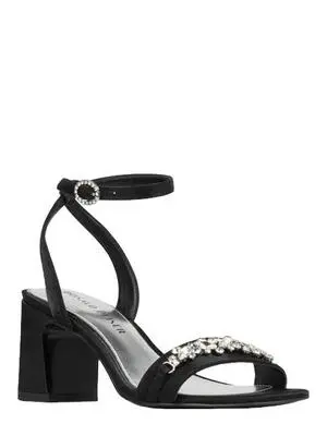 DONALD PLINER Crystal Ankle Strap Sandal - Black