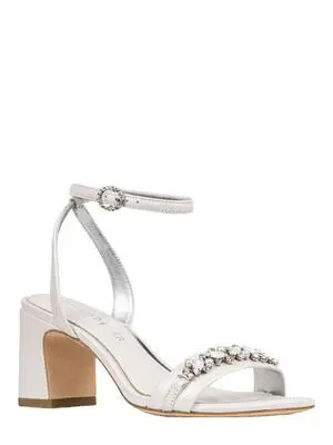 DONALD PLINER Crystal Ankle Strap Sandal - Pearl