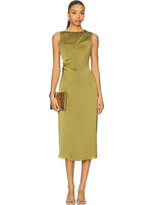 Theory Shoulder Drape Dress - Olive
