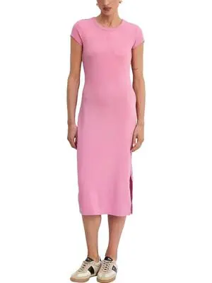 BOSS Ribbed Midi Dress - Pink