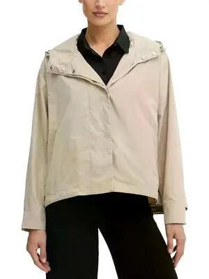 BOSS Hooded Snap-button Jacket - Neutrals