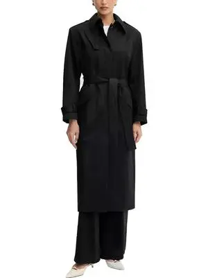 BOSS Belted Trench Coat - Black