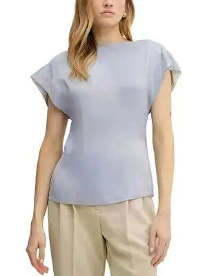 BOSS Short-sleeve Zipped Blouse - Blue