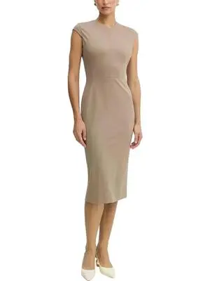 BOSS V-neck Midi Dress - Brown