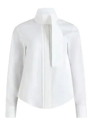 Patou Scarf-collar Poplin Blouse - White