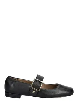 BOSS Square-toe Buckle Flats - Black