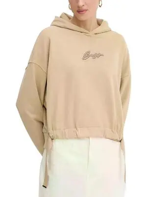 BOSS Embellished-logo Hoodie - Neutrals