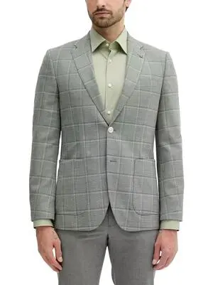 BOSS Checked Patch-pocket Blazer - Grey