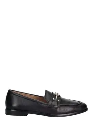 BOSS Logo-plaque Leather Loafers - Black