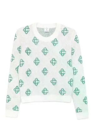 Casablanca Patterned Crew-neck Sweater - Neutrals