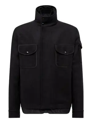 Moncler Avoine Wool Short Down Jacket - Black