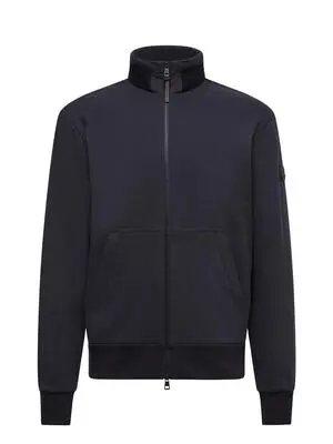 Moncler Cotton And Cashmere Zip-up Sweatshirt - Blue