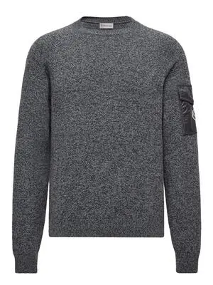 Moncler Mouliné Wool And Cashmere Sweater - Grey