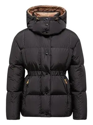 Moncler Agneux Square-quilted Hooded Down Jacket - Black