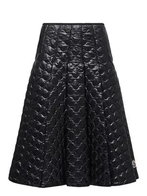 Moncler Square-quilted Padded Midi Skirt - Black