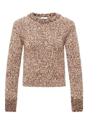 Moncler Mouliné Wool Crew Neck Sweater - Brown
