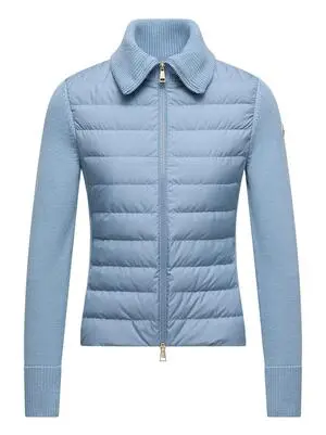 Moncler Padded Zip-up Wool Cardigan - Blue