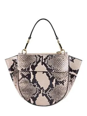 WANDLER Hortensia Mini Leather Bag Pink Python