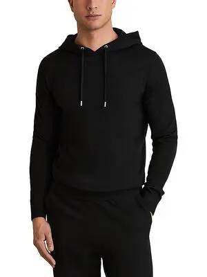 REISS Merino Wool Hoodie - Black