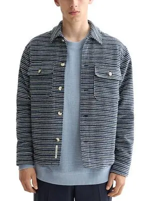 Scotch & Soda Striped Overshirt - Blue Stripe