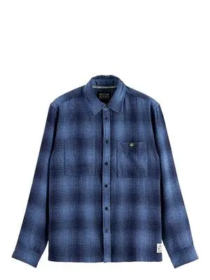 Scotch & Soda Shadow Relaxed Fit Check Shirt - Peatcoat Shadow Check