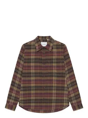 LES DEUX Lennon Check Overshirt - Fudge