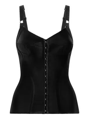 Dolce & Gabbana Elastic Satin Bustier Top - Black