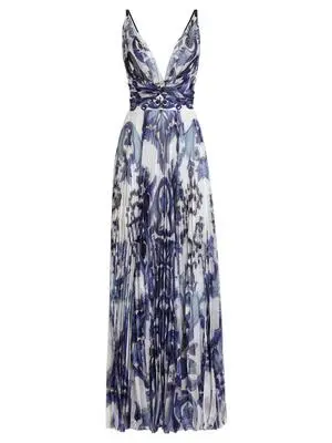 Dolce & Gabbana Majolica-print Chiffon Dress - Blue