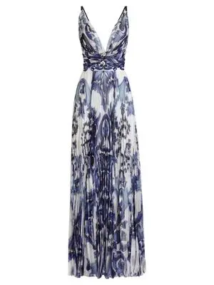 Dolce & Gabbana Majolica-print Chiffon Dress - Blue