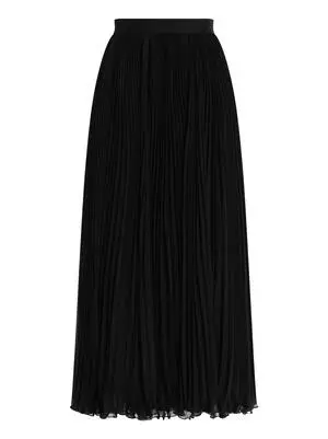 Dolce & Gabbana Long Pleated Chiffon Skirt - Black
