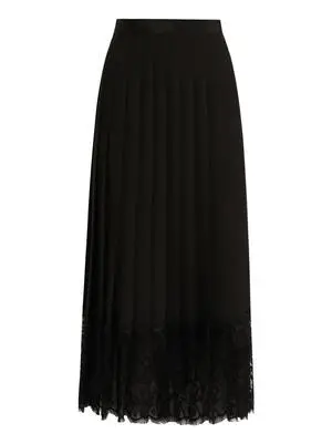 Dolce & Gabbana Pleated Chiffon Skirt - Black