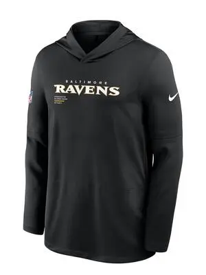 Nike Baltimore Ravens Pure Fury Sideline Dri-fit Nfl Long-sleeve Hooded Top - Black