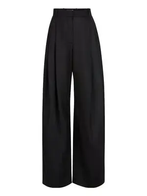 Nina Ricci Pleated Gabardine Trousers - Black