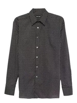 TOM FORD Geometric-print Shirt - Black