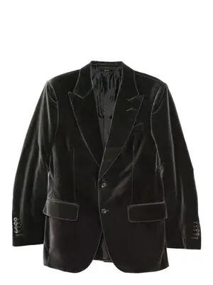 TOM FORD Single-breasted Velvet Blazer - Grey