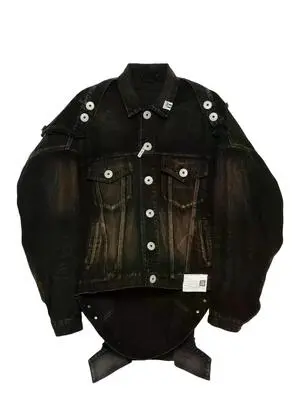 Mihara Yasuhiro Reverse-back Denim Jacket - Black